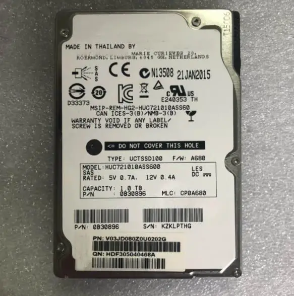 1Tb SAS 7200rpm 2.5 HUC721010ASS600 0B30780 Hard Drives - itharddisk.com