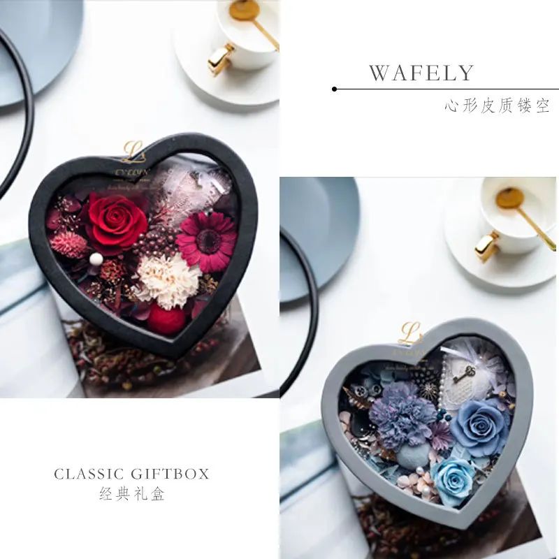 WFL090PZ Love flor hueca regalo caja de flores forma de corazón flor ...