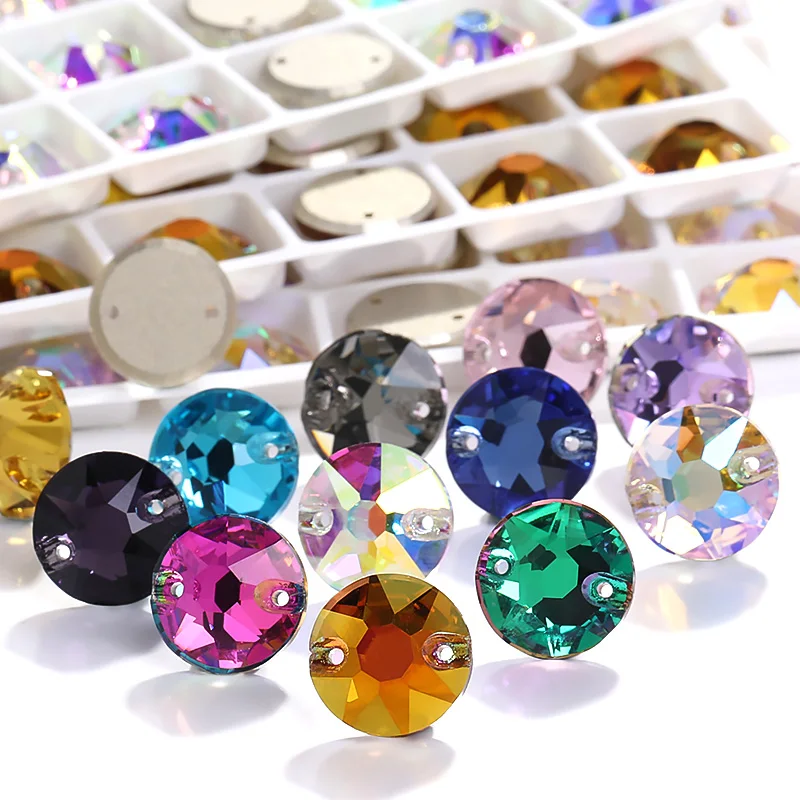 8mm 10mm 12mm Flatback Round Rhinestone For Clothes Dress Decoration ...