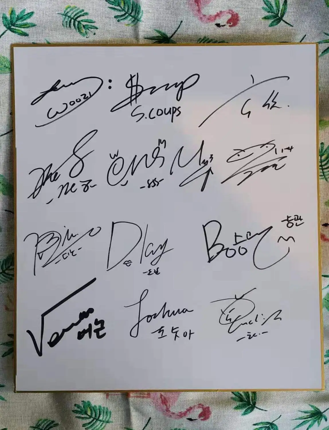 hand signed Seventeen autographed Shikishi Card Art Board Group ...
