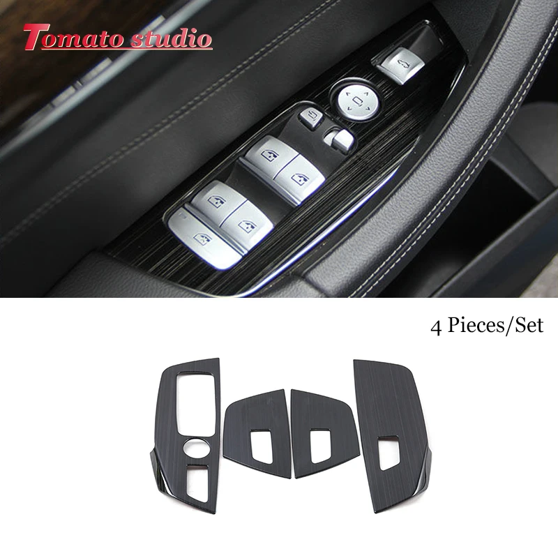 Stainless steel Car Door Window glass Lift Control Switch Panel Cover ...