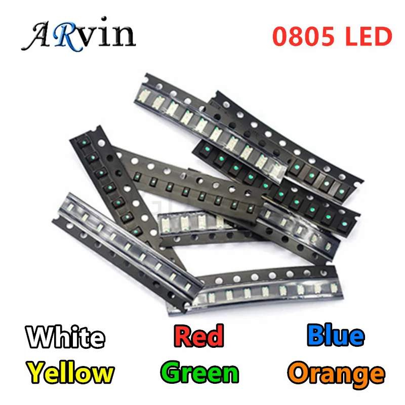 100pcs-lot-6-Colors-SMD-0805-Led-DIY-kit-Ultra-Bright-Red-Green-Blue ...