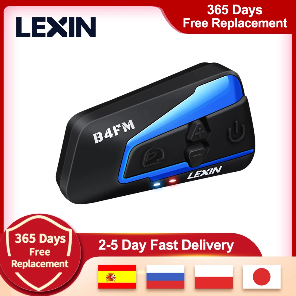 Lexin LX B4FM 4 Riders 1600M Bluetooth intercomunicador moto,Motorcycle ...