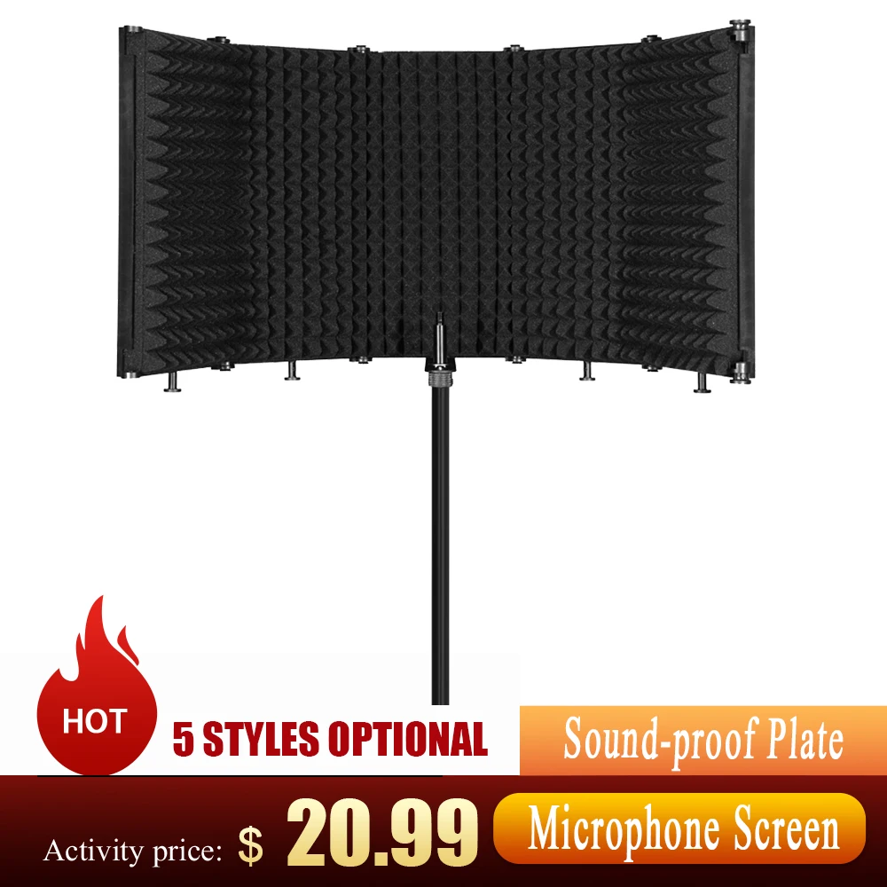 Foldable Microphone Screen Sound Absorbing Vocal Recording Panel ...