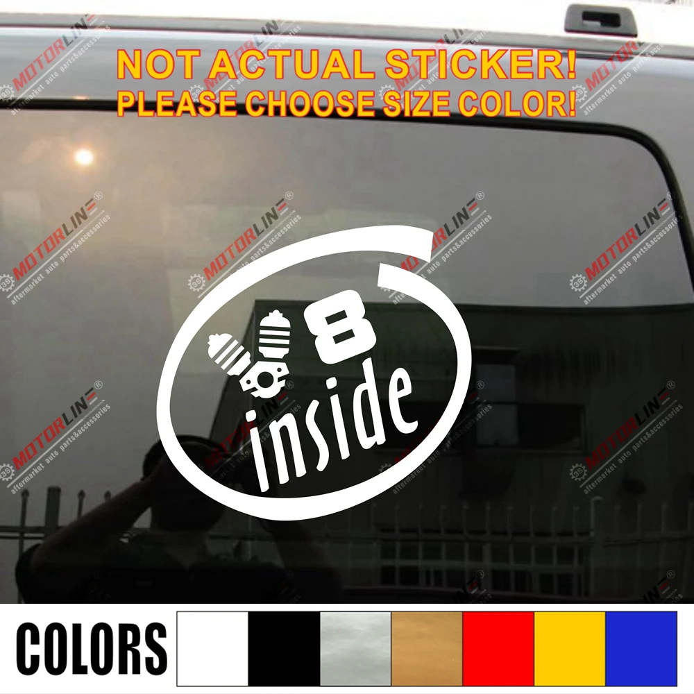 V8 Inside Funny Car Vinyl Decal Sticker Fit For Ford Cadillac Chevrolet ...