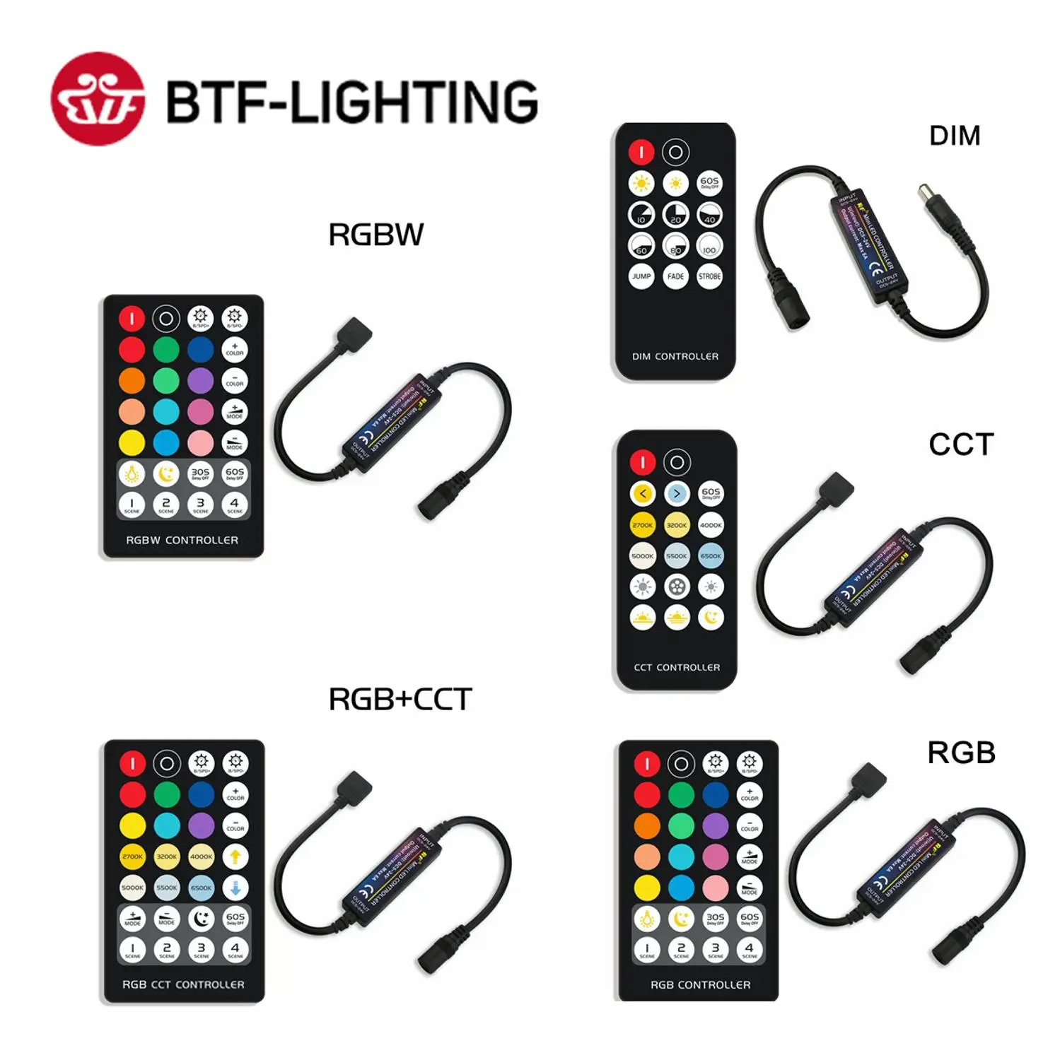 RF14-17-21-28-Keys-LED-Light-Strip-Controller-for-5050-DIM-RGB-RGBW ...