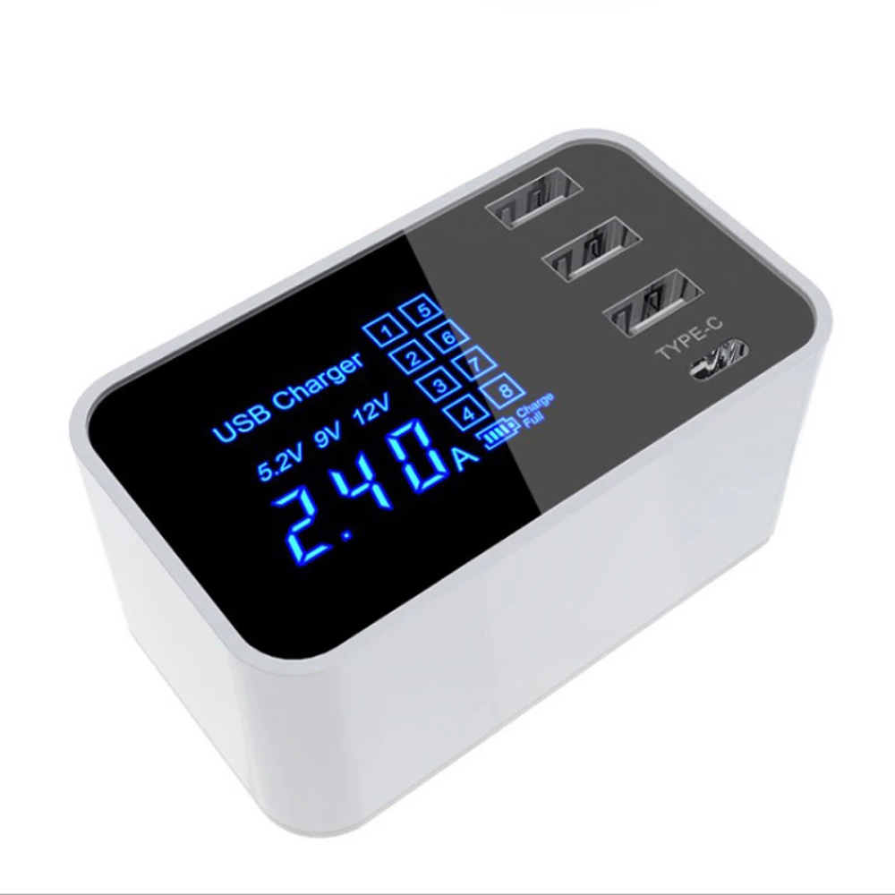 Quick-Charge-Type-C-USB-Wall-Charger-Dock-Led-Display-Fast-Mobile-Phone ...
