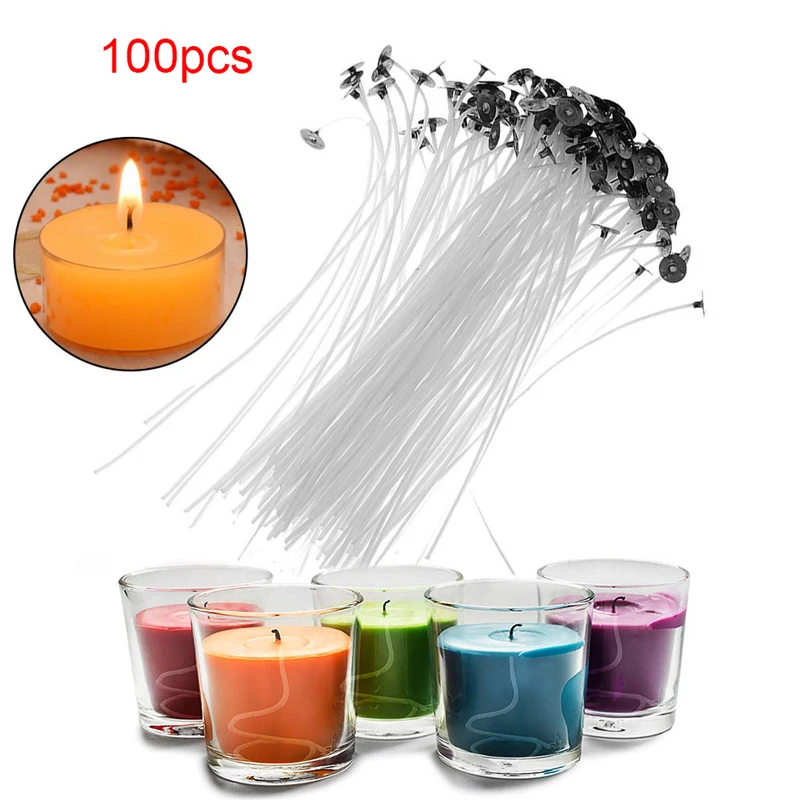 100pcs-Candle-Wick-Cotton-Cores-Smokeless-Wax-Pure-Cotton-Core-DIY ...
