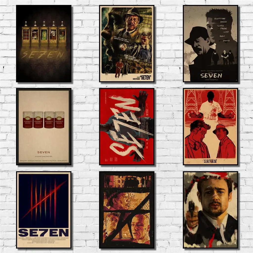 19-Designs-Movie-Se7en-Kraftpaper-Poster-Artwork-Fancy-Wall-Sticker-for ...