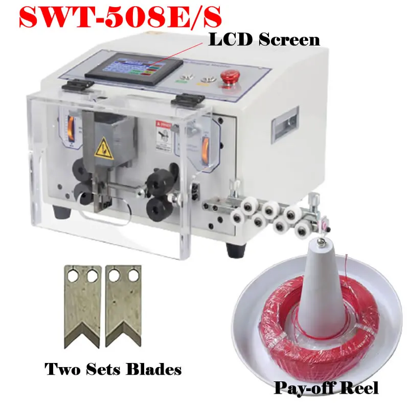 컴퓨터 자동 와이어 스트리퍼 Swt 508e Es 필링 스트리핑 커팅 머신 01 ~ 8mm2 Awg28 Awg8 터치 스크린