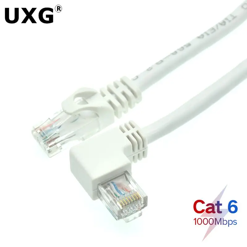 Cat 6e RJ45 cable CAT6 8pin UTP Side Angled L Shape RJ45 Patch Cord ...
