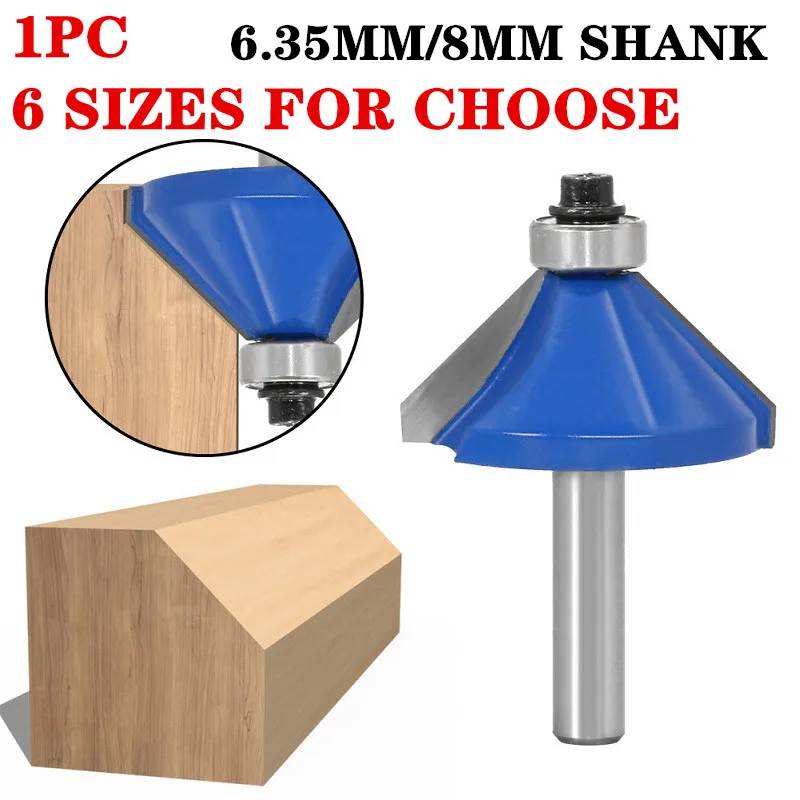 1pc-8mm-Shank-45-Degree-Edge-Chamfering-Router-Bit-With-Bearing ...