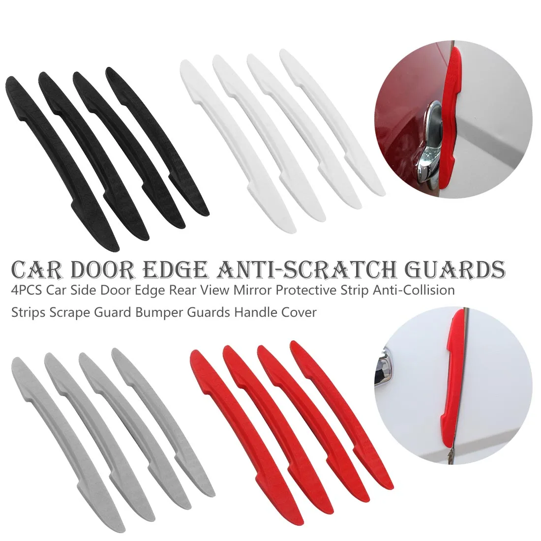 4PCS-Car-Side-Door-Edge-Protector-Protective-Strip-Scrape-Guard-Bumper ...