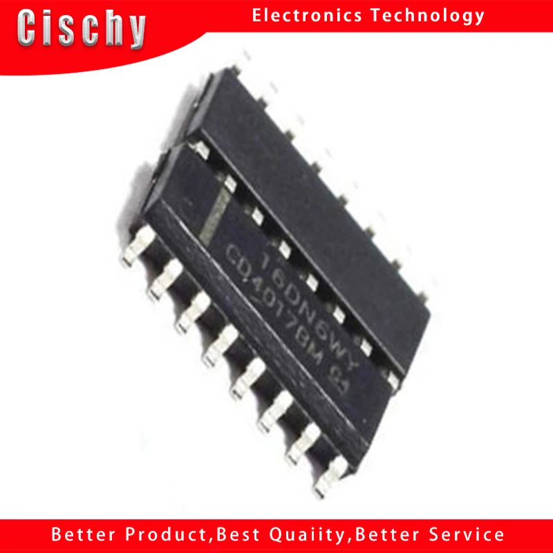 10pcs Cd4017bm Sop16 Cd4017b Sop Cd4017 4017 Sop-16 Smd New And ...