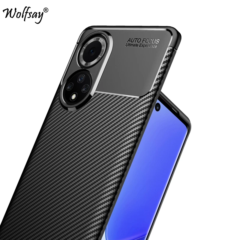 For Huawei Nova 9 Case Bumper Silicone Anti knock Carbon Fiber Back ...