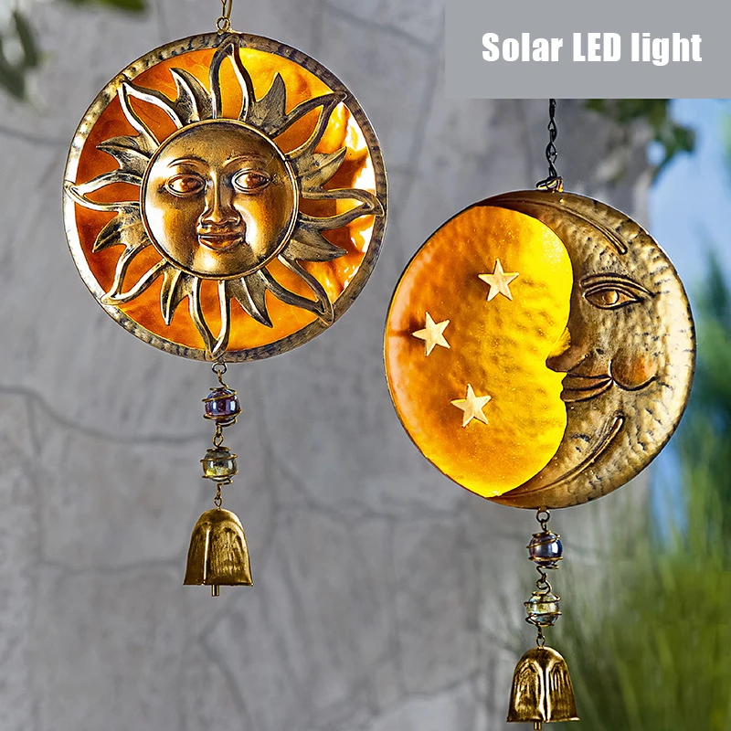 Sun-Moon-Face-Wind-Chime-Solar-Metal-Art-Wind-Bell-With-LED-Light-For ...