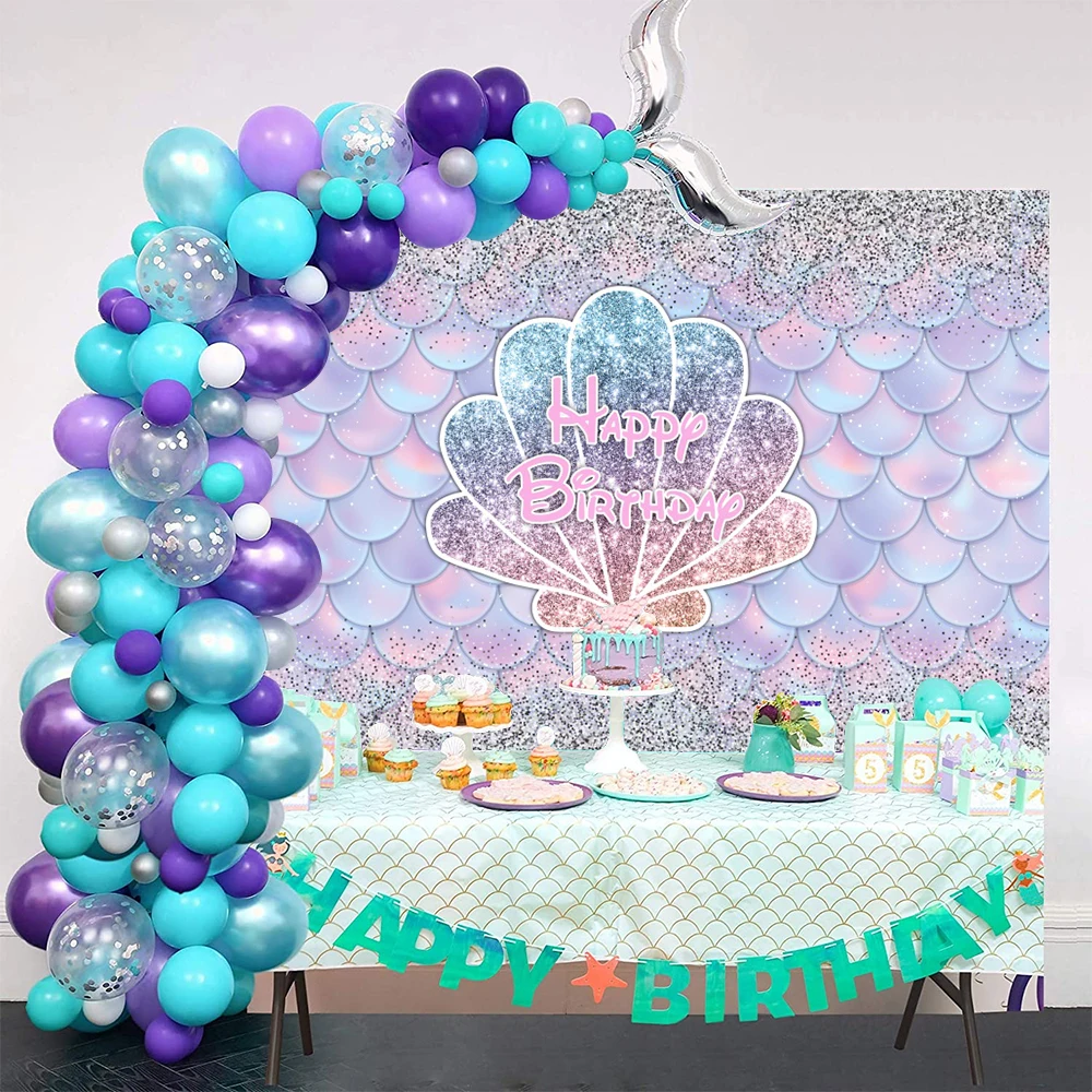 Mermaid-Princess-Background-Photography-Baby-Birthday-Mermaid-Scale ...