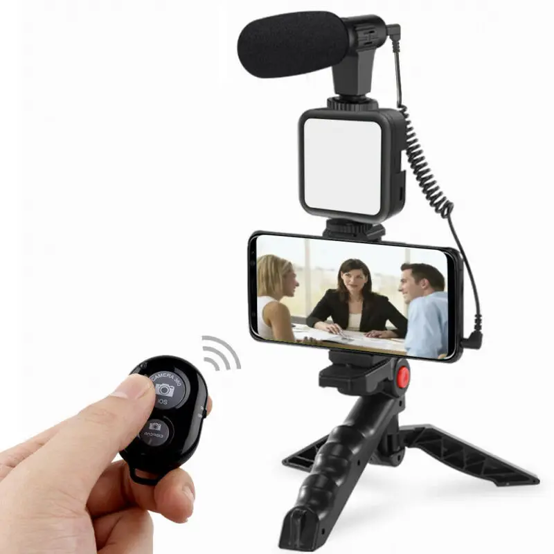 KIT01-Smartphone-Vlog-LED-Video-Light-Kit-With-Tripod-Stand-Microphone ...