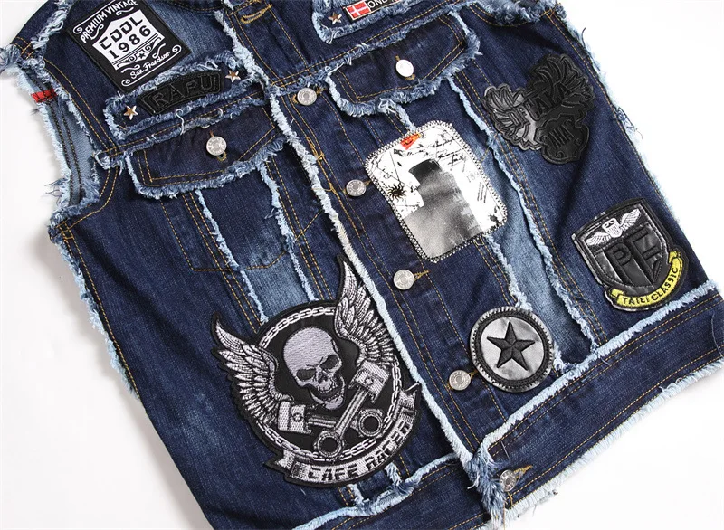 Punk Denim Vest Patches