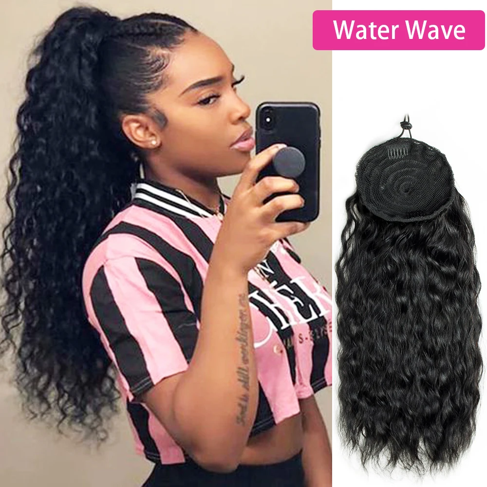 Natural human hair ponytail extensions multiple choices in 12-40inches ...