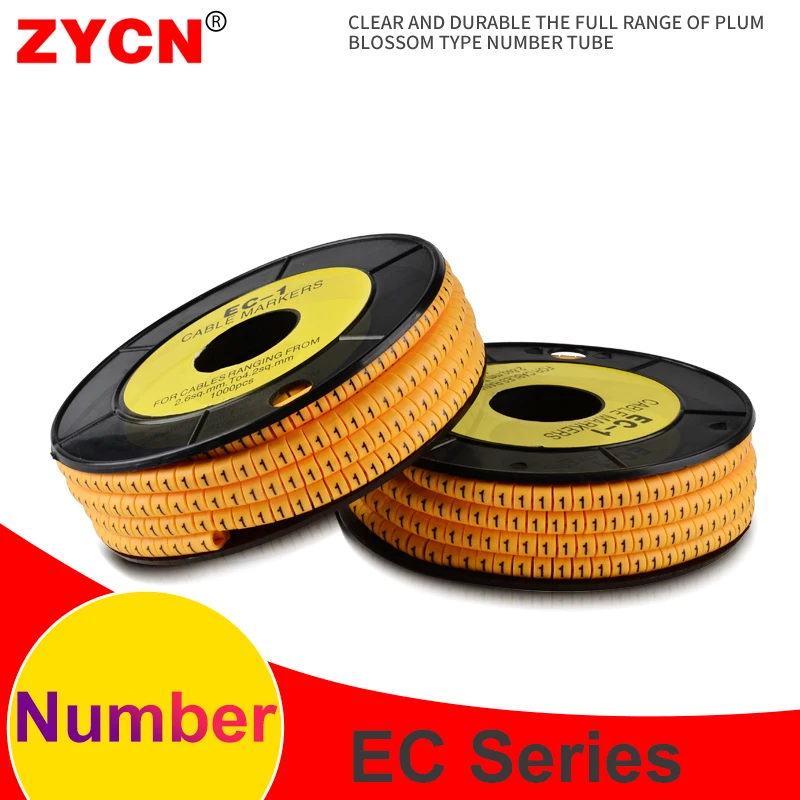 1 Roll Cable Markers Number Tube EC 0.75/1/2.5/4/6 Square Mark Wire ...