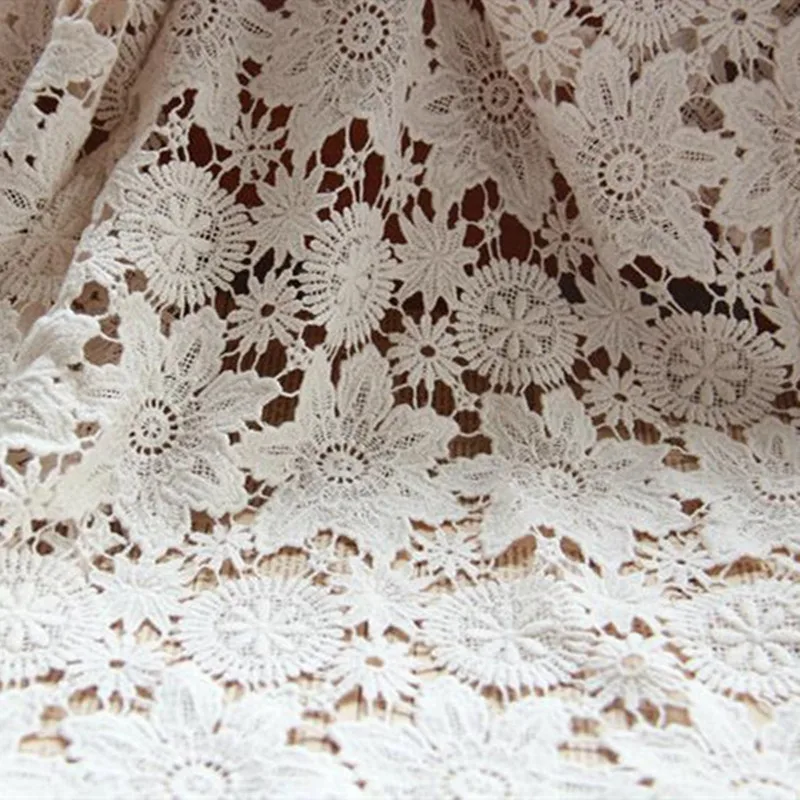 Stretch Lace Fabric Floral Scalloped Pattern 1 Yard Dyeing & Batik ...