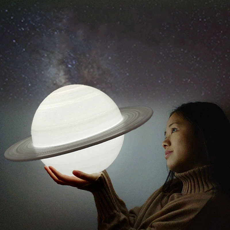 Saturn Lamp 3d Printing Night Light Led 16 Color Remote Control Bedroom ...