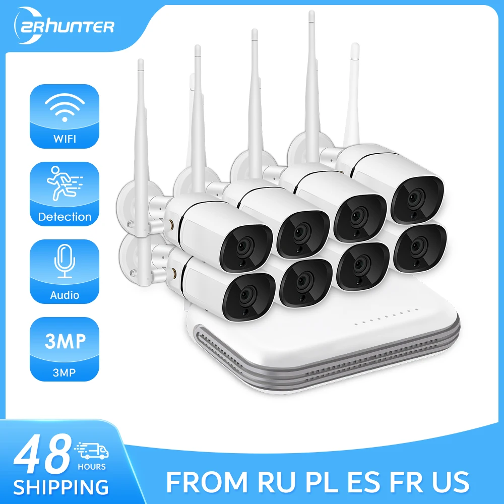 8CH-3MP-WIFI-Security-IP-Camera-CCTV-System-Wireless-NVR-Kit-Motion ...