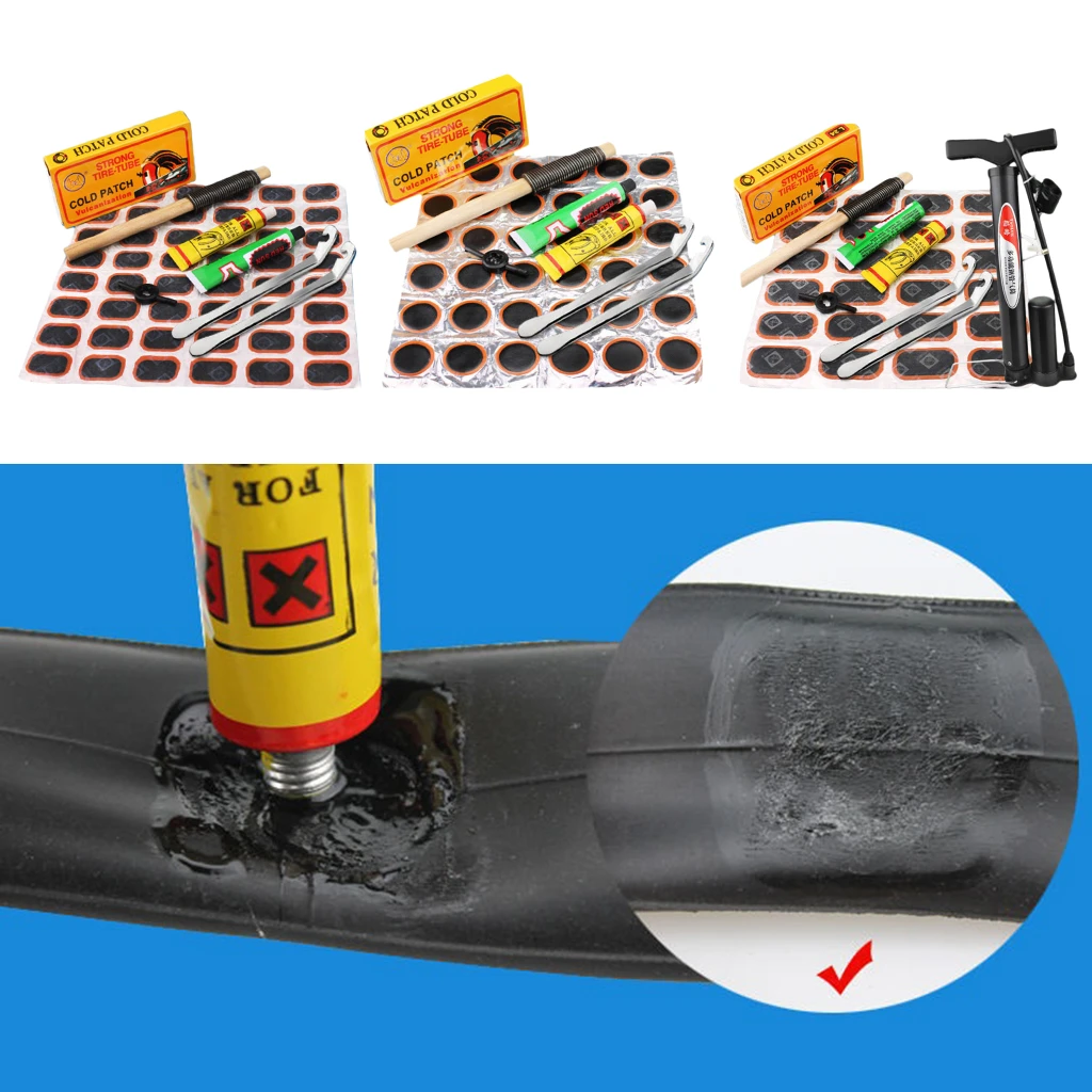 Bike Tyre Tube Bicycle Puncture Patches Repair Tool Kit Cycle Puncher ...