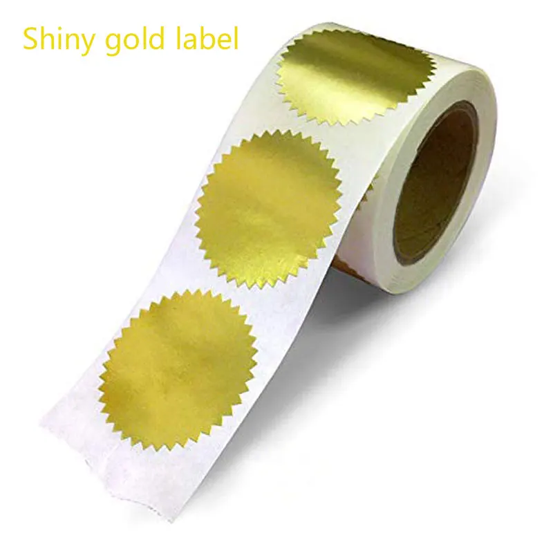 Gold Metallic Pakket Labels Certificaat Wafer Zeehonden Met Gekartelde ...