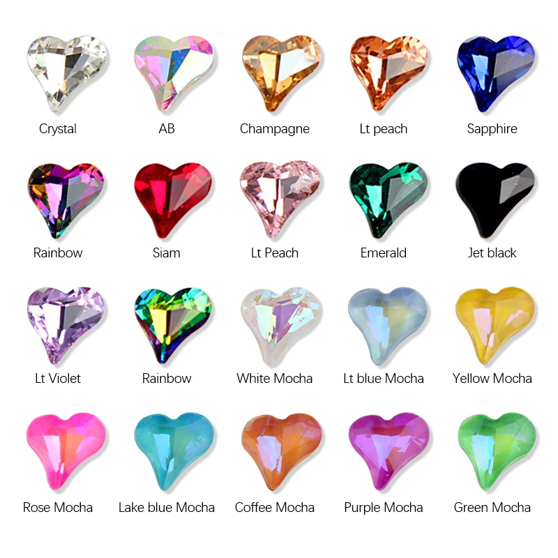 Crystal Rhinestone Heart Big | Nail Heart Stone Rhinestone | Rhinestone ...