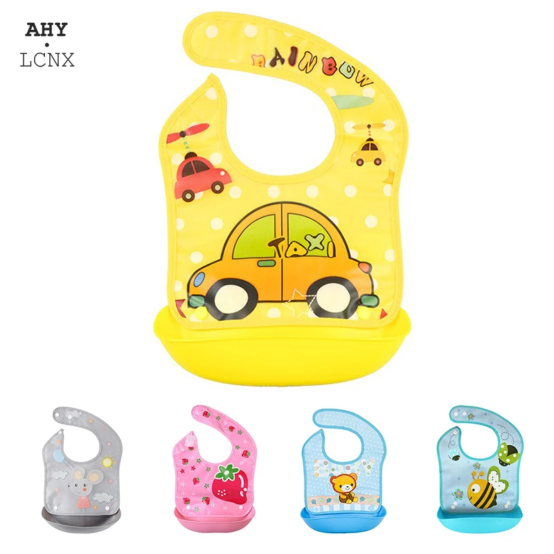 Security Cartoon Print Baby Bibs Boys Girls Bib Waterproof Soft ...
