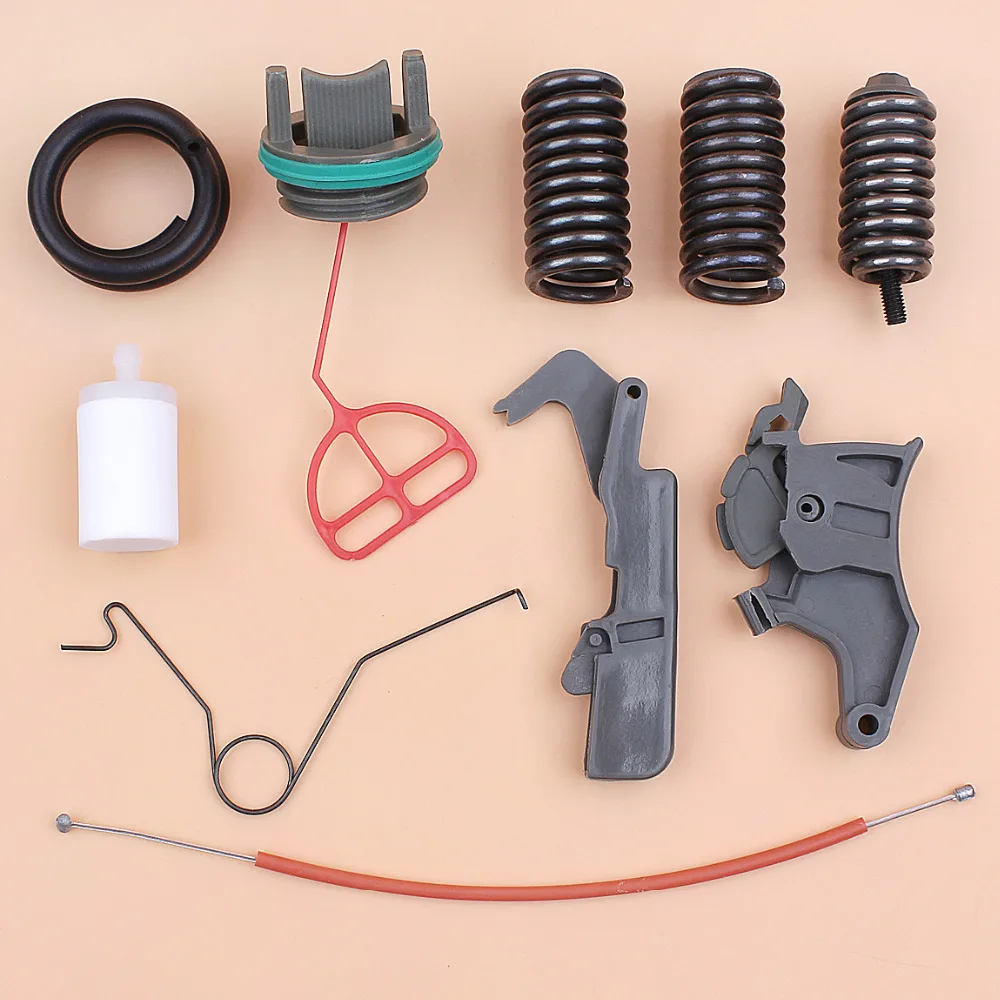 AV 스프링 버퍼 마운트/스로틀 트리거 케이블 스프링 세트 HUSQVARNA 362 365 371 372 전기 톱 w/연료 라인 ...