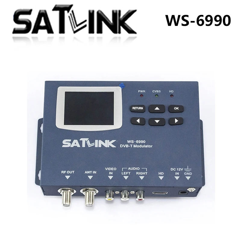SATLINK modulador DVB T WS 6990 1 ruta, WS6990 HD 1080p, salida AV/HDIM ...