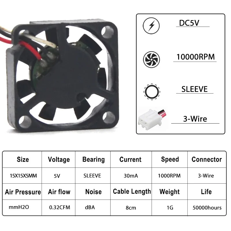 Server Cooling Fan 5v | Micro Fan Server | Super Micro Fan | 15mm Fan ...