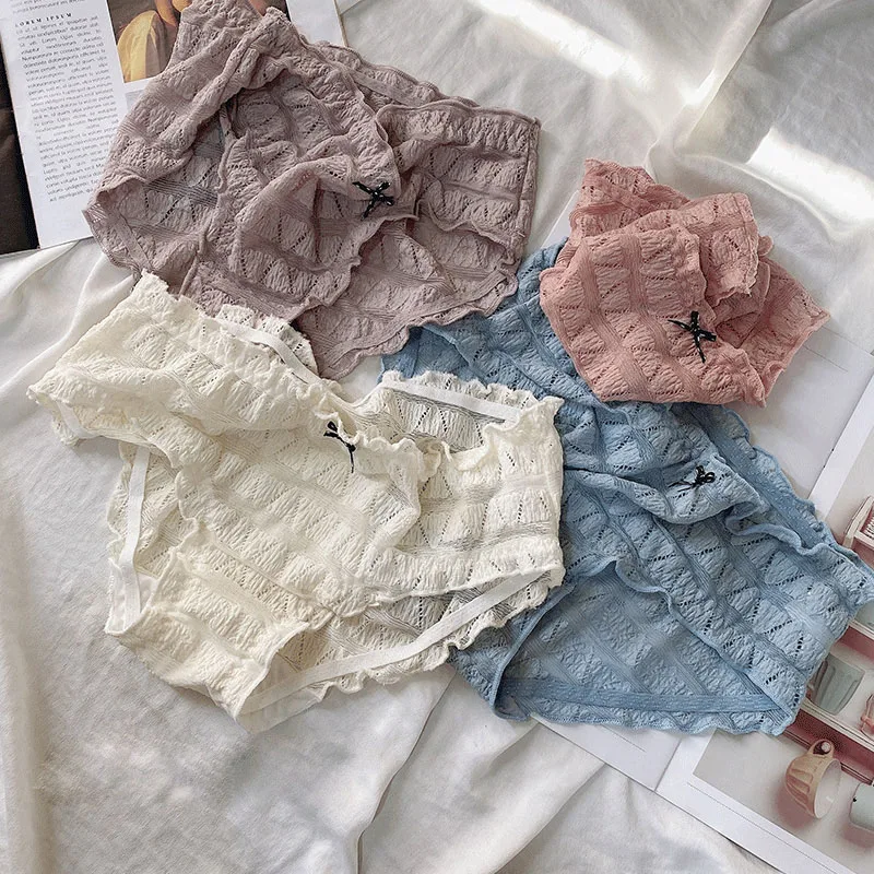 Ropa interior de algodón transpirable con orejas de madera para mujer ...