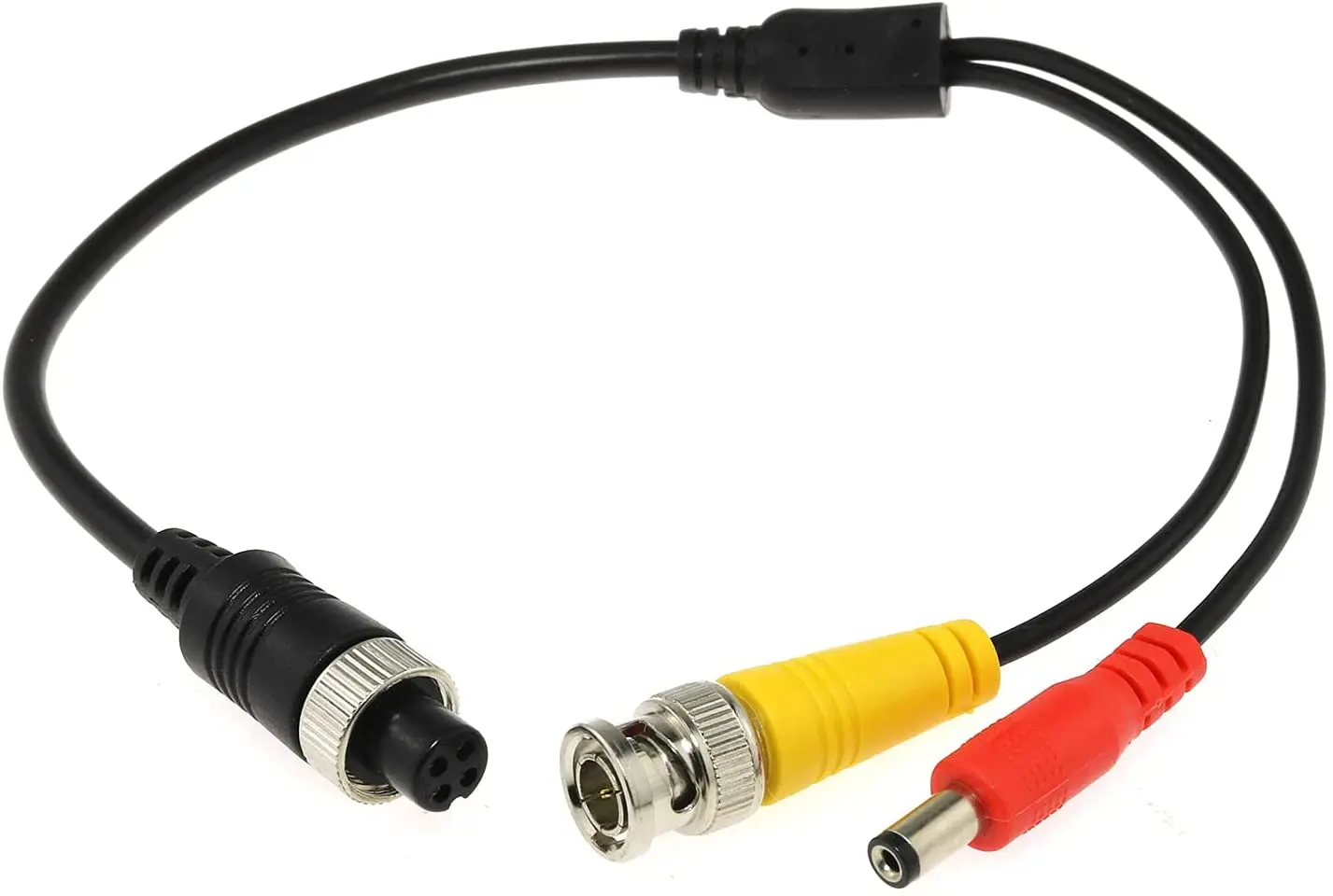 M12 Connector to BNC+DC Adapter 35cm/13.78Inch M12 4P Female to Male ...
