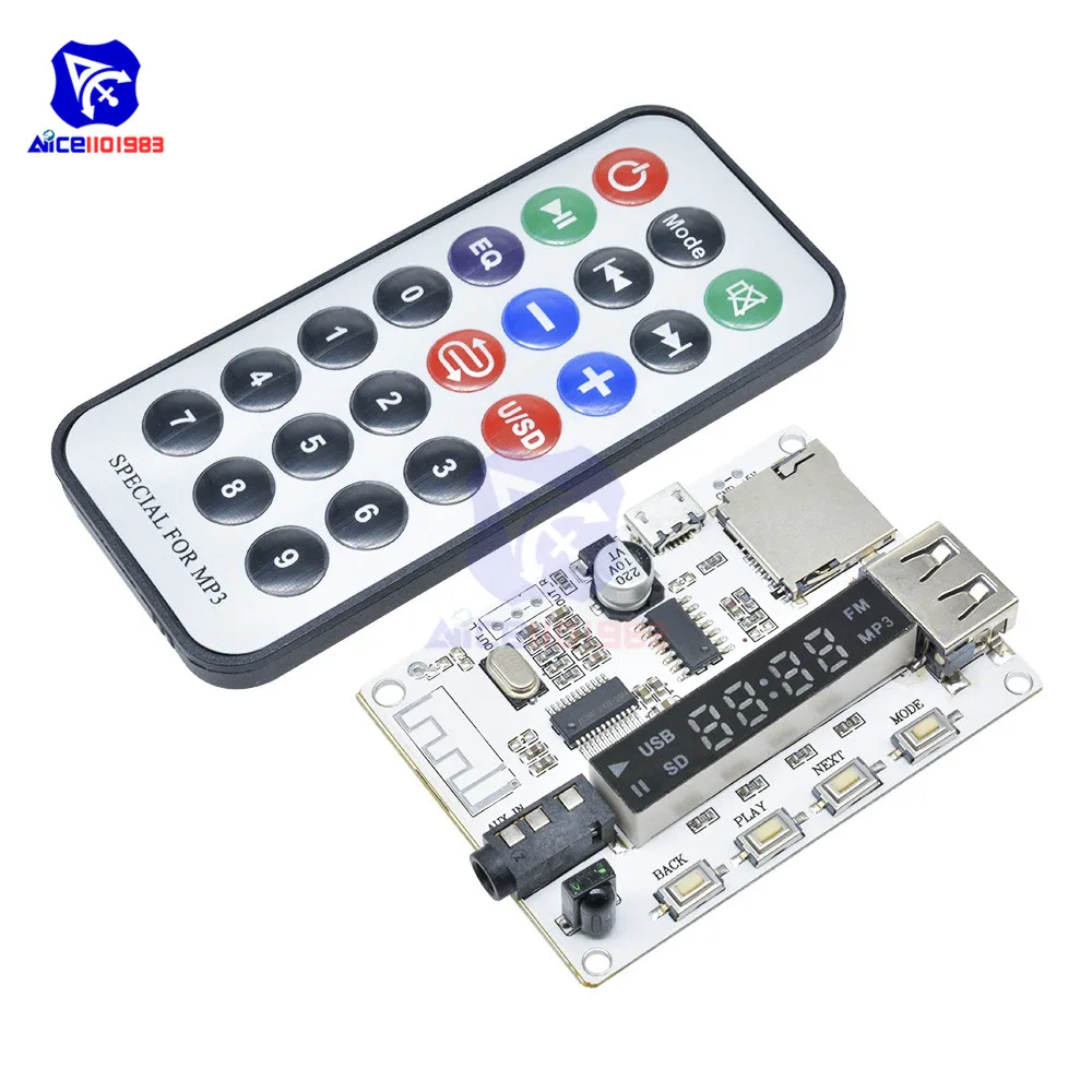diymore Digital Wireless Bluetooth FM MP3 Decoding Board for Micro SD ...