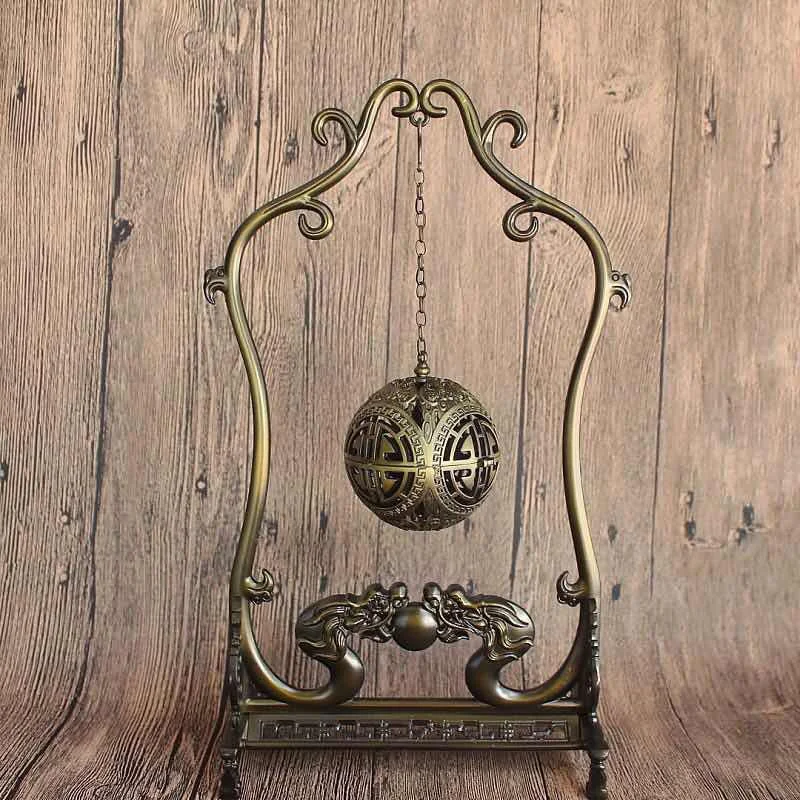 Chinese Style Incense Burner Hanging Ball Backflow Brass Incense Holder ...