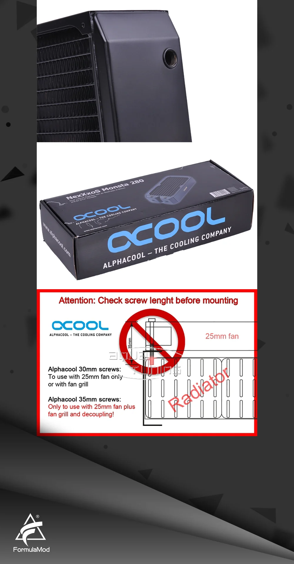 Cold row full copper radiator Alphacool NexXxoS Monsta Full Copper ...