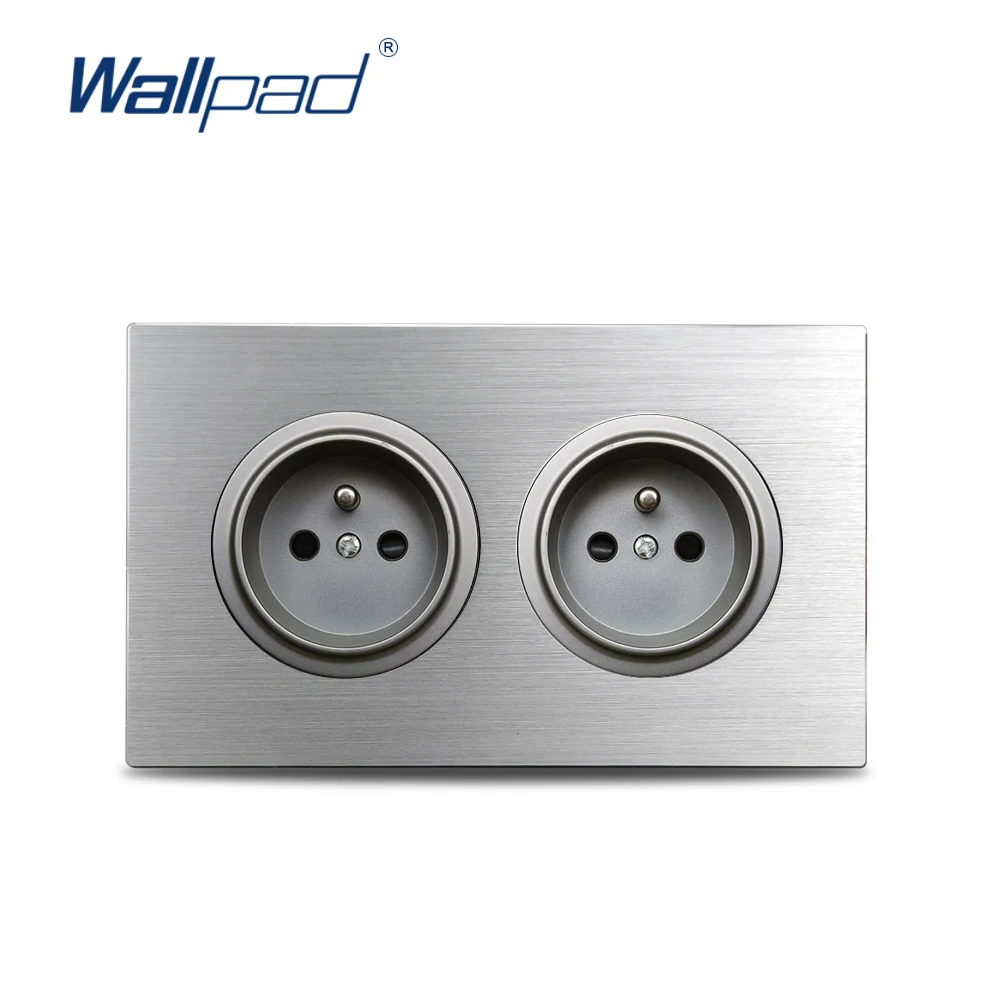 Wallpad Grey Double 2 French Wall Electric Socket Power Outlet 146 ...