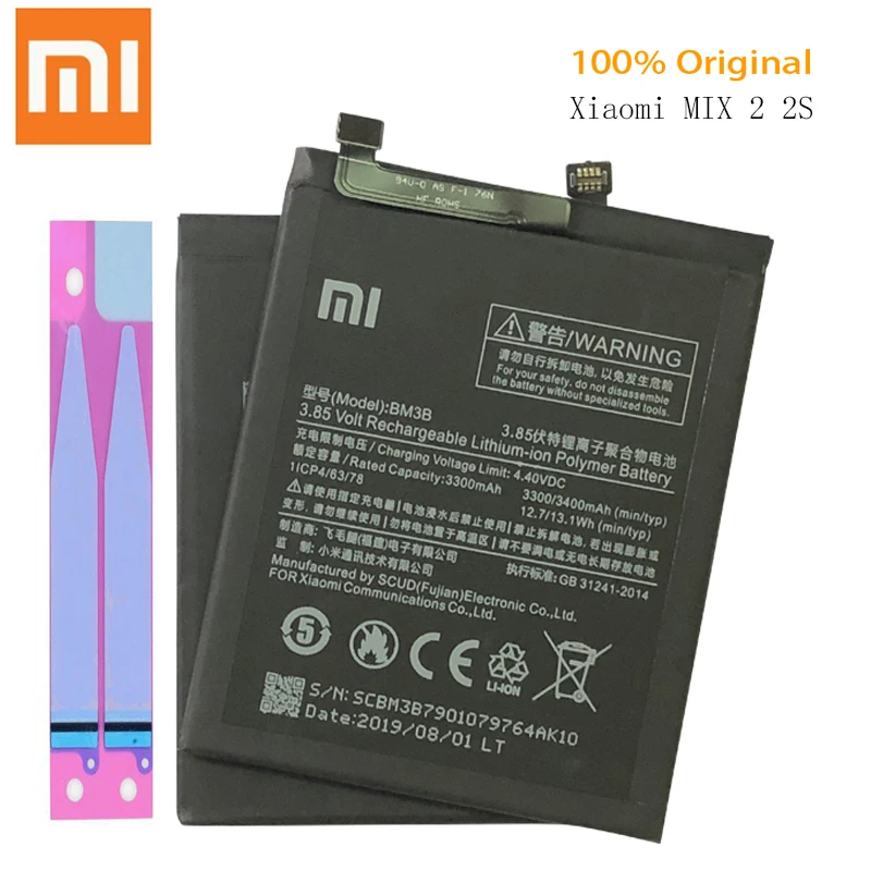 Original Battery for XIAOMI Mi Mix 2 Mix2 Battery BM3B 3400mAh ...