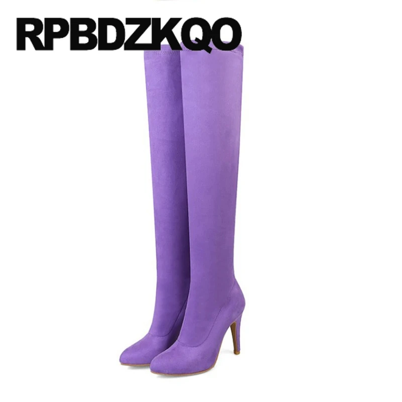 Botas altas hasta el muslo para mujer, zapatos de tacón alto de aguja ...