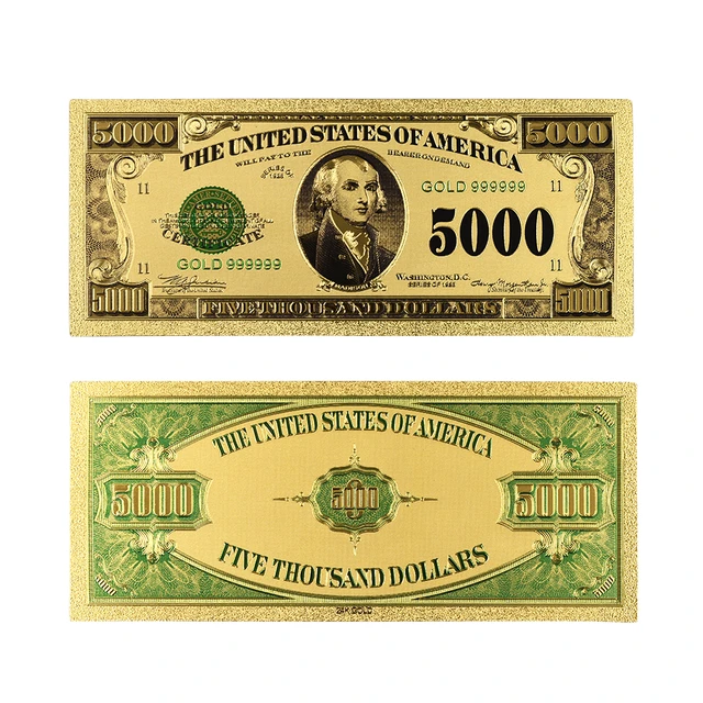 5000 Dollar Bill Back