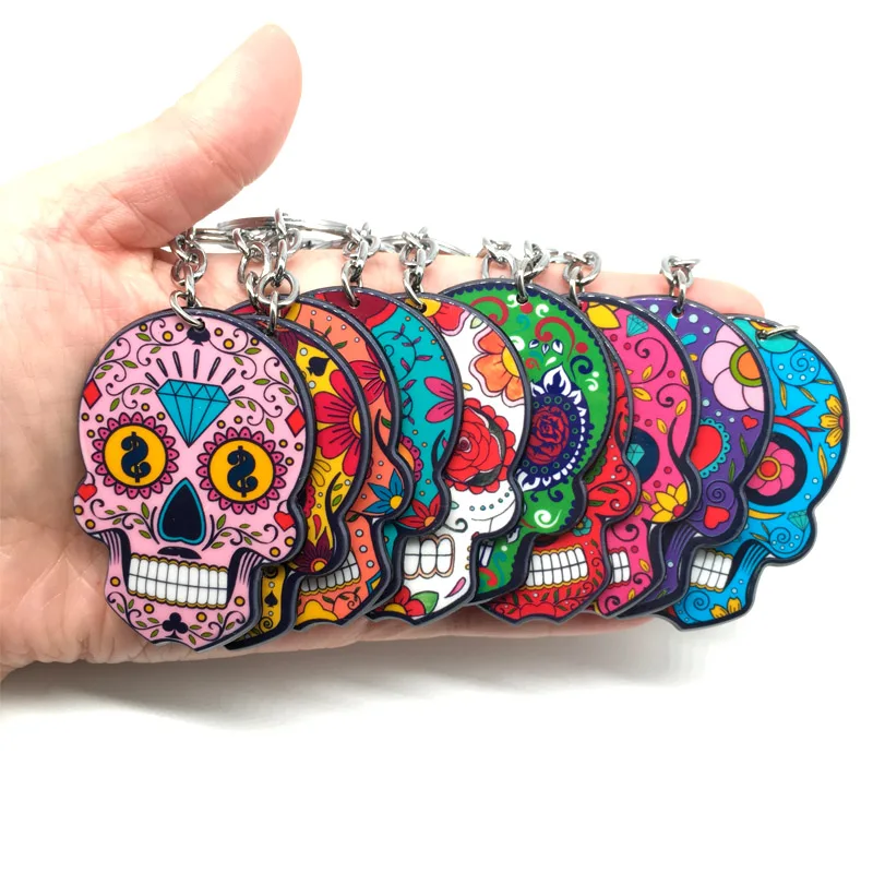 Skull-Keychain-Calavera-Sugary-sweet-Whimsical-Keyring-Celebrate ...