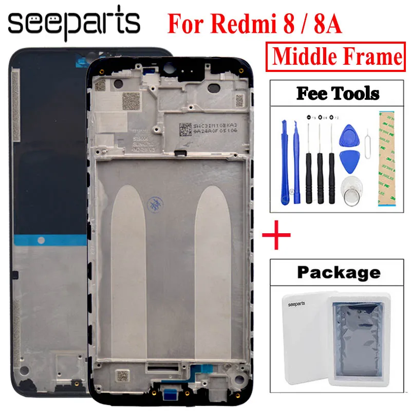 Black For Xiaomi Redmi 8 Housing Middle Frame Bezel Middle Replacement ...