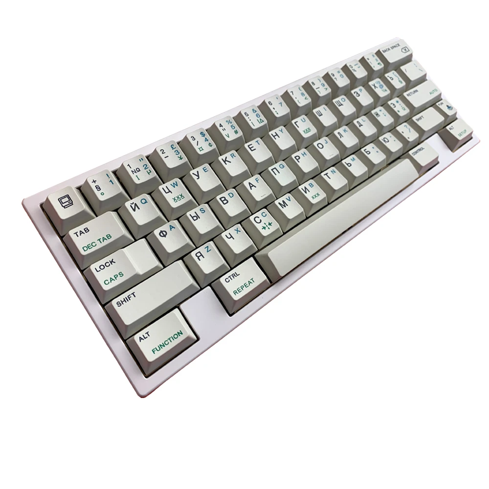 Retro Beige White Russian 6001 Keycap Set Cherry Profile Dye-subbed Pbt ...