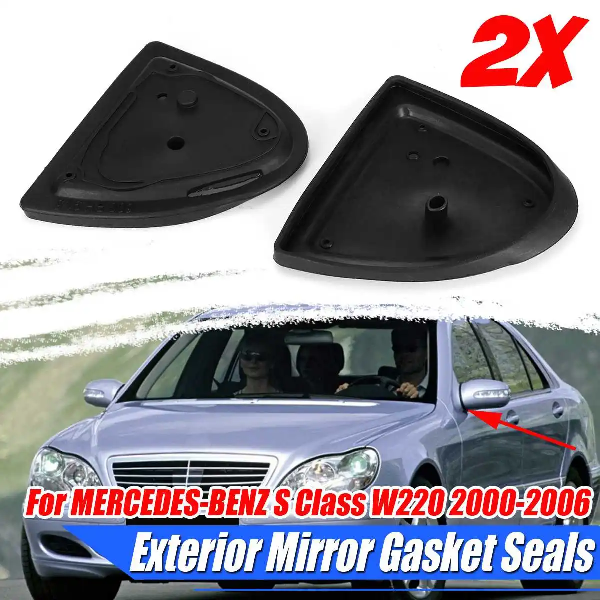 2x Car Side Door Wing Mirror Base Gasket Seals For Mercedes W220 S350 ...