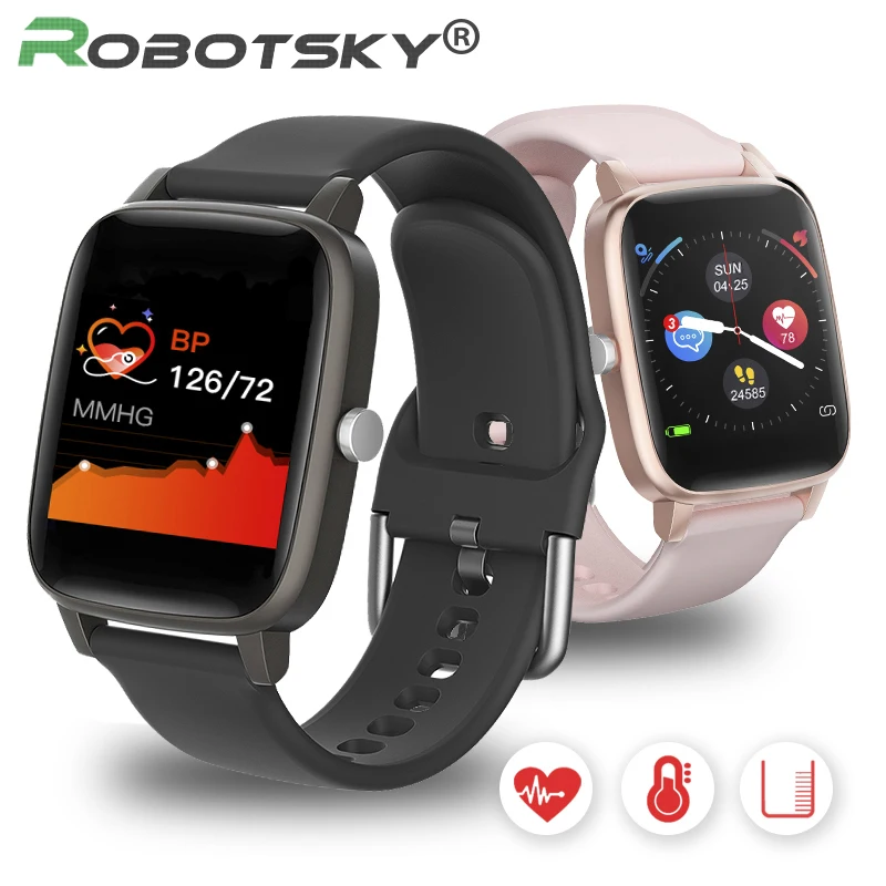 T98 체온 Smartwatch IP67 방수 착용 장치 블루투스 보수계 심장 박동 스마트 워치 안 드 로이드 IOS|Smart ...