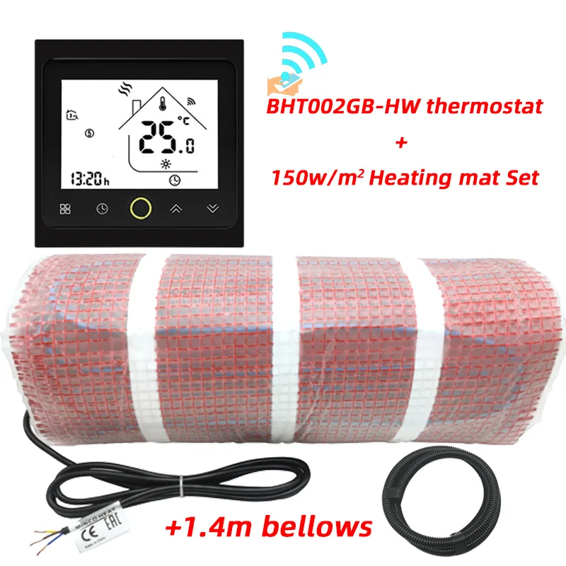 8-15m2-150W-M2-Infrarood-Met-Thermostaat-Wifi-Vloerverwarming-Mat-Twin ...